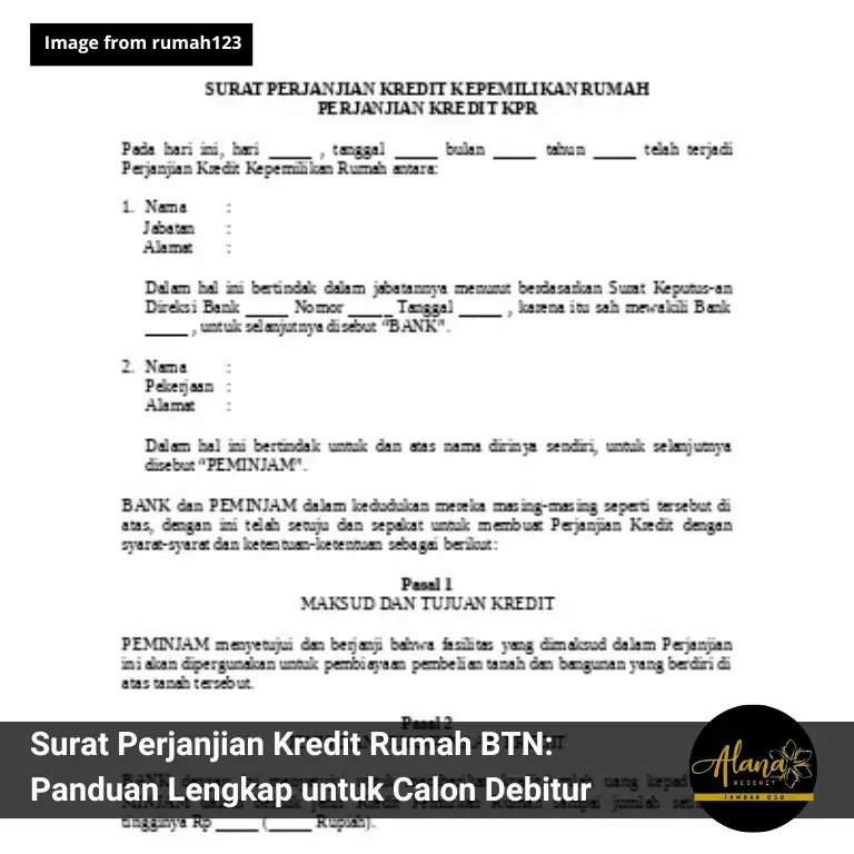 Surat Perjanjian Kredit Rumah BTN: Panduan Lengkap untuk Calon Debitur